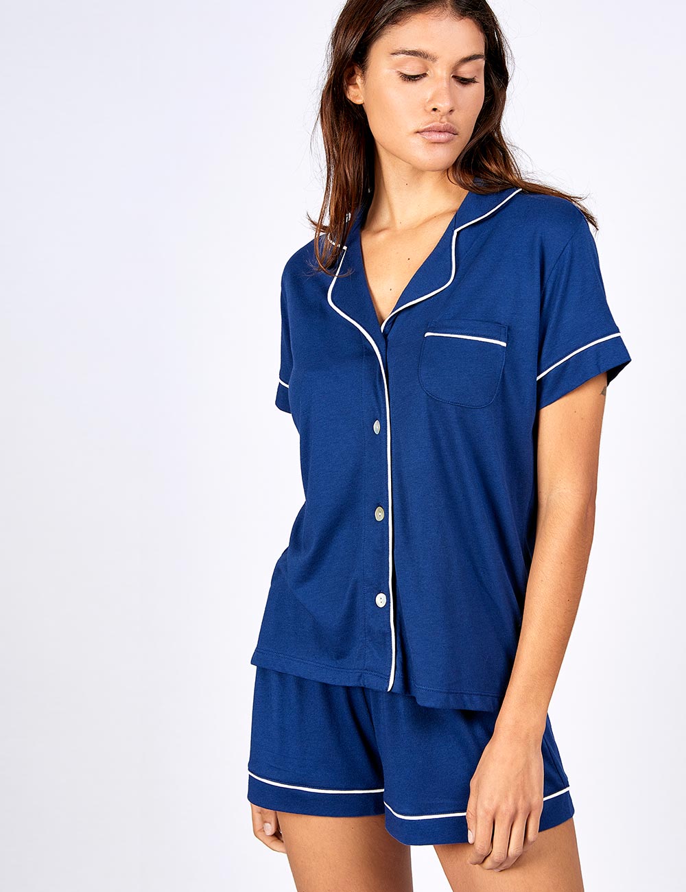 Ripley - PIJAMA MUJER IN BLOOM AZUL BOYFRIEND CORTO SAPPHIRE BLUE