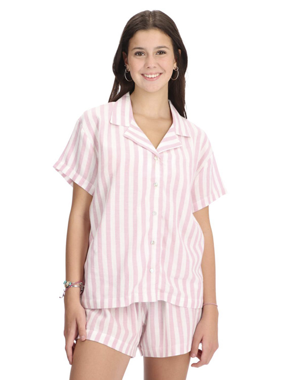 PIJAMA CORTO ALGODÓN MUJER CAFFARENA ROSADO 30897