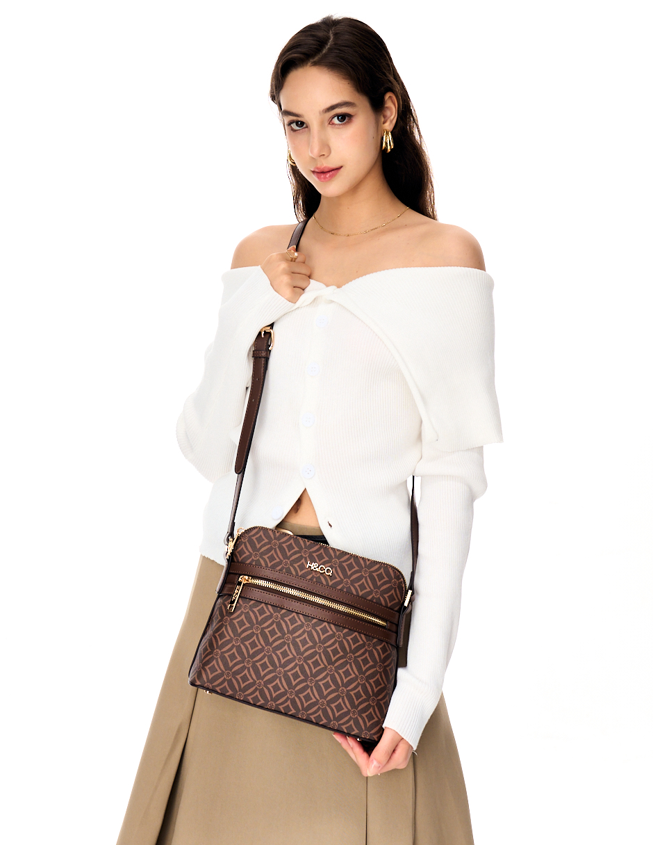 Ripley - CARTERA H & CO. CROSSBODY 5574 CAFÉ