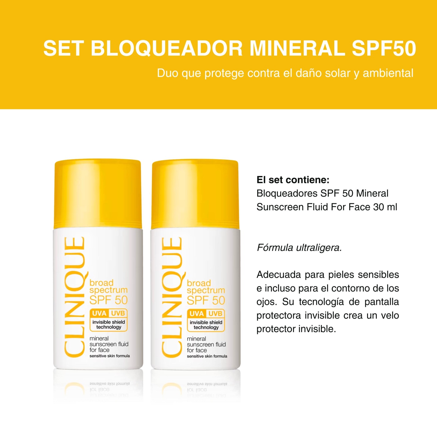 Ripley - SET DE BLOQUEADORES CLINIQUE SPF 50 MINERAL SUNSCREEN FLUID ...