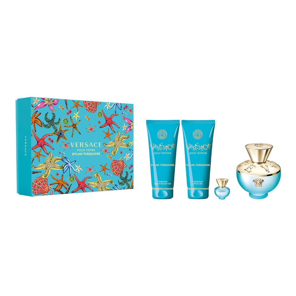 SET PERFUME VERSACE DYLAN TURQUOISE MUJER EDT 100ML + BODY LOTION 100ML ...