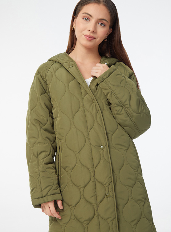 CASACA MUJER INDEX VERDE EQUILT LARGA