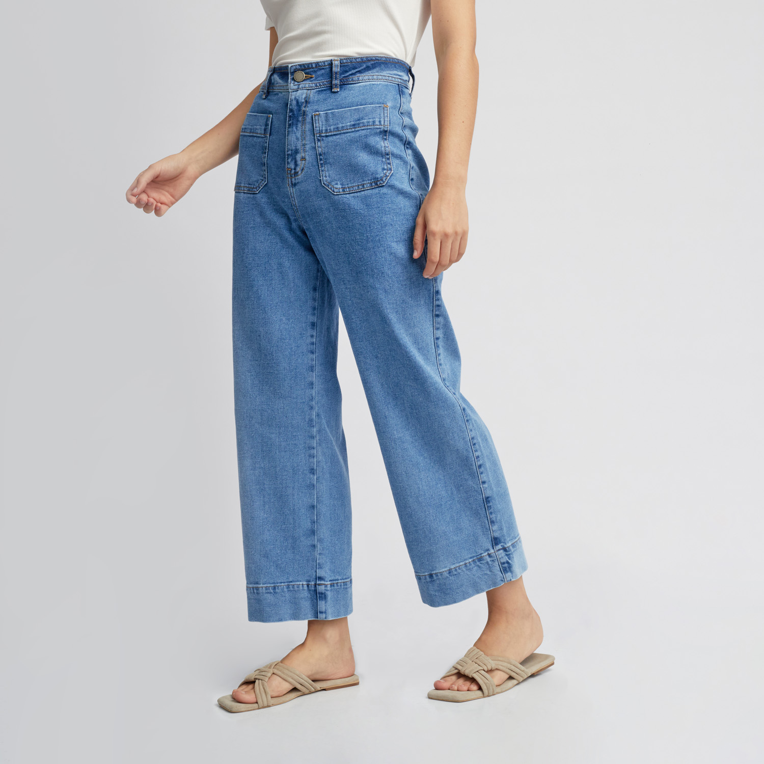 Ripley - JEANS CULOTTE MUJER MENTHA Y CHOCOLATE CELESTE CORINA REPE