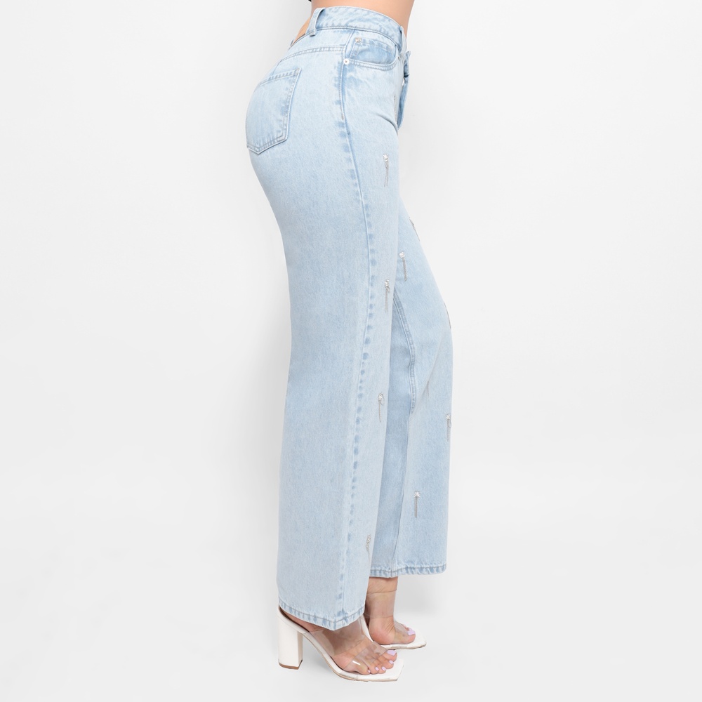 Ripley - JEANS PALAZZO MUJER KANSAS CELESTE O3