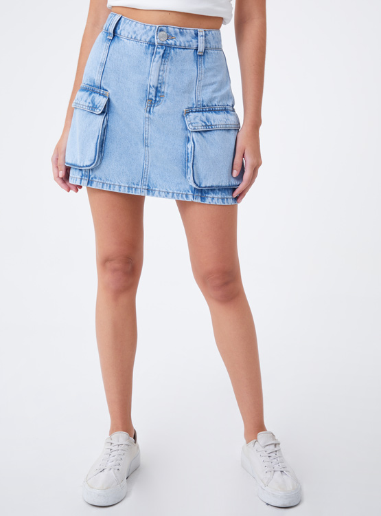 Ripley Falda Corta AlgodÓn Mujer Index Pocket