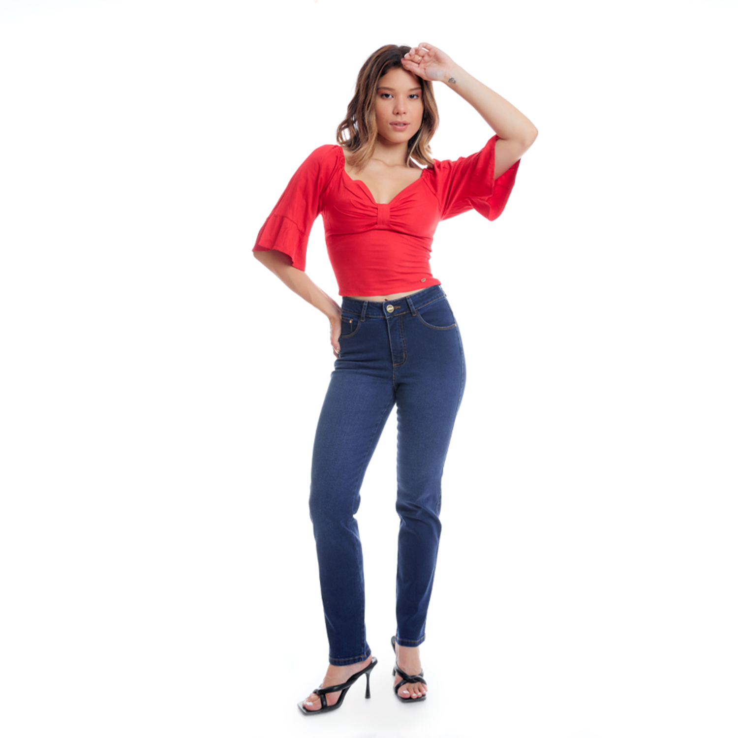 Ripley - JEANS CINTURA TOBILLERO RECTO MUJER METAL JEANS BERTHA