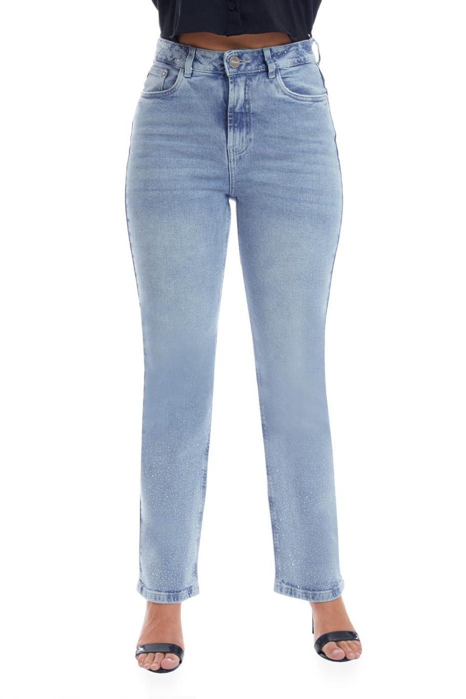 JEANS TOBILLERO MUJER METAL JEANS LAURA MJ STRAIGHT BRILLOS