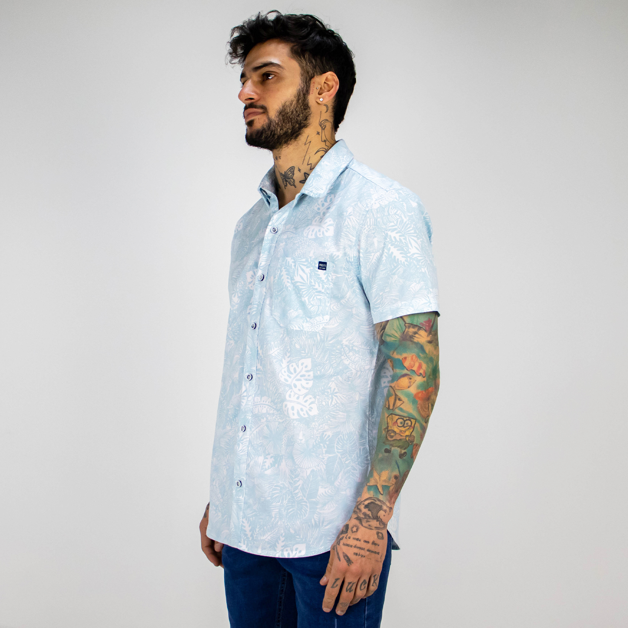 Ripley - CAMISA MANGA LARGA ALGODÓN HOMBRE PARADA 111 CELESTE SANDER