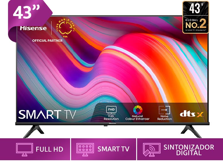 Ripley - TELEVISOR SMART TV HISENSE FULL HD 43" 43A4K