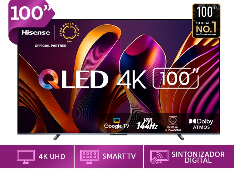 Ripley - TELEVISOR SMART TV HISENSE 4K ULTRA HD 100" 100Q7N
