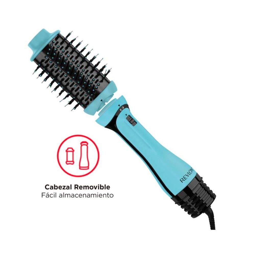COMBO REVLON CEPILLO SECADORA CABELLO ONE STEP PLUS MENTA + EQUAVE ...
