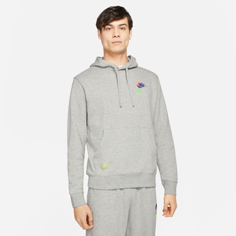 POLERA DEPORTIVA HOMBRE NIKE DD4666-063 M NSW SPE FT PO HOODIE FTA GRIS