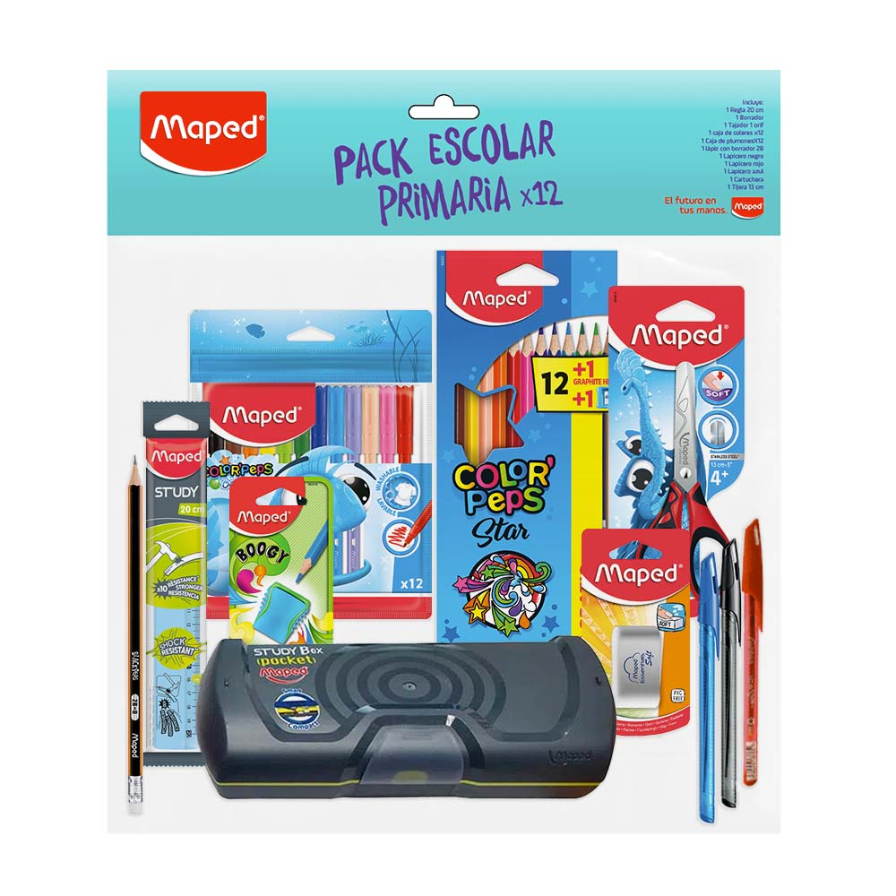 Ripley - PACK ESCOLAR MAPED PRIMARIA X12