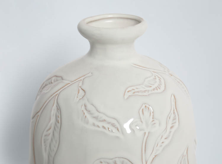 Ripley - FLORERO RIPLEY HOME VIDRIO BLANCO CERAMICA FLORES BLANCA2
