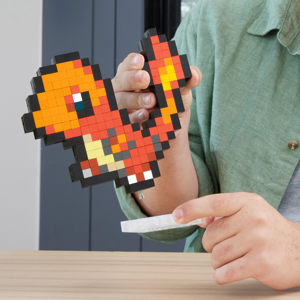 BLOQUES CONSTRUCCION MEGA HTH76 POKEMON CHARMANDER PIXEL ART ARMABLE