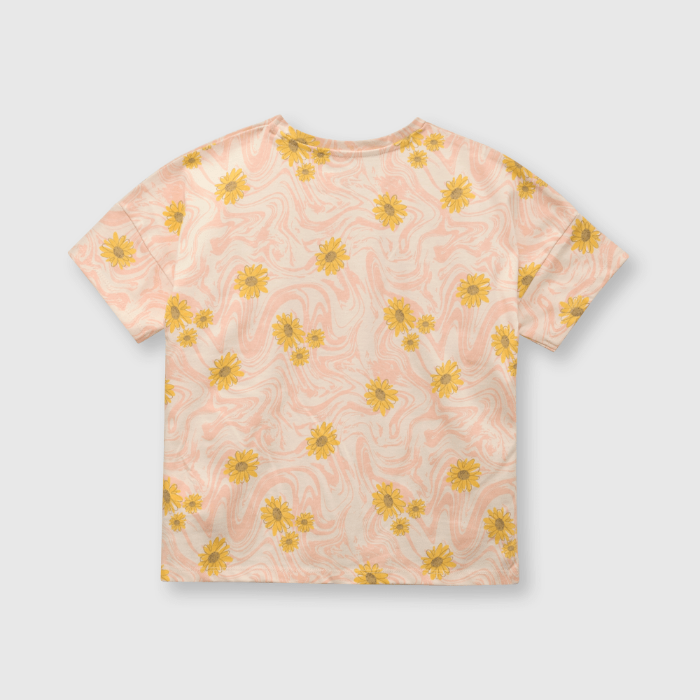 Ripley - POLERA ALGODÓN NIÑA COLLOKY ROSADO BEBÉ ESTAMPADO MARMOL FLORES