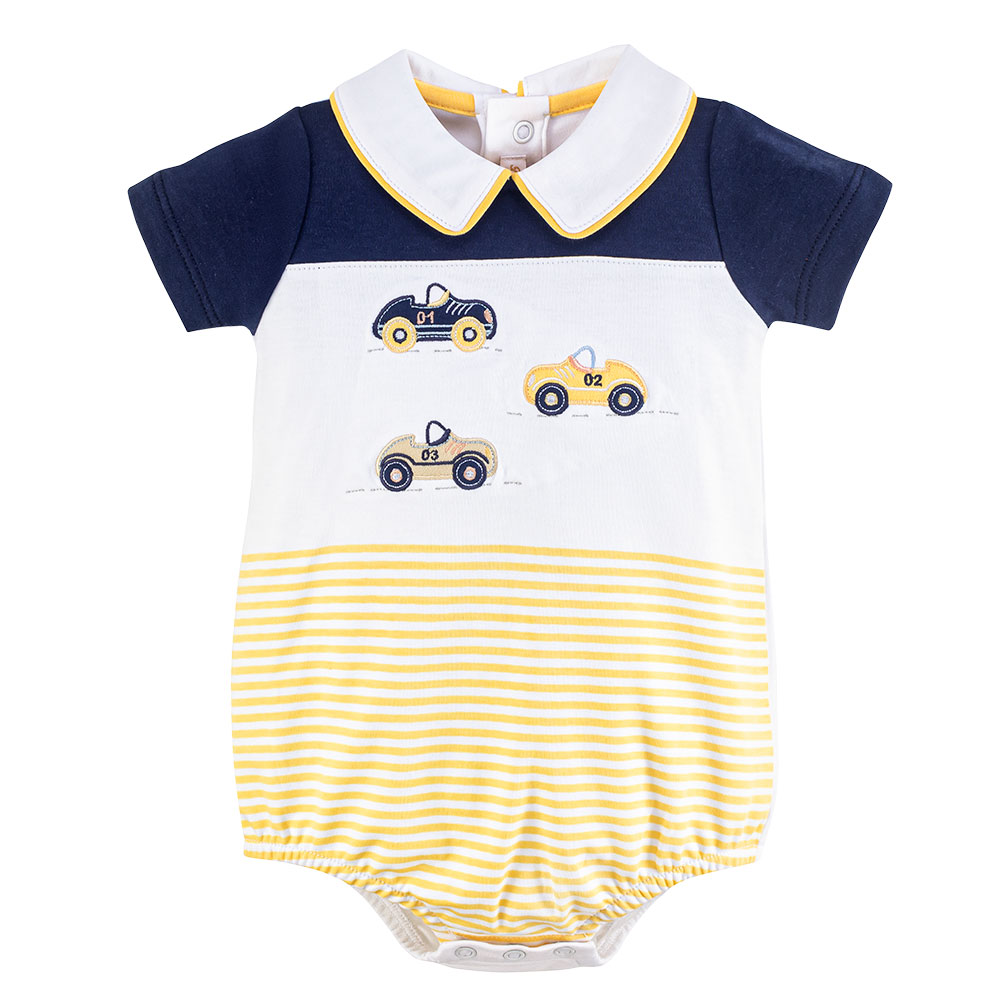 BODY CORTO ALGODÓN NIÑO BABY CLUB CHIC AZUL RACING CHAMP