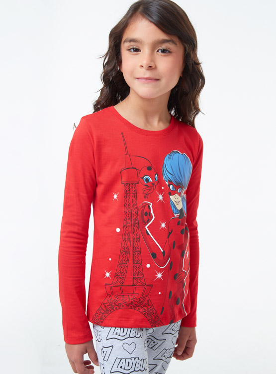 PIJAMA NIÑA MIRACULOUS ROJO LADYBUG BUG-0123