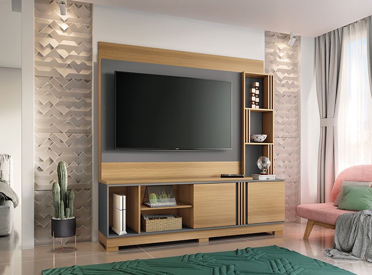 Ripley - CENTRO DE ENTRETENIMIENTO RIPLEY HOME AUGE PINO 4192 GRIS 45"