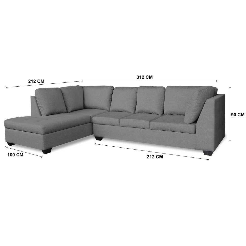Ripley SECCIONAL RIPLEY HOME TADEO PLOMO IZQUIERDA