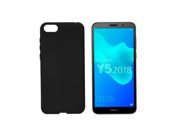 CASE SILICONADO HUAWEI Y5 2018 NEGRO