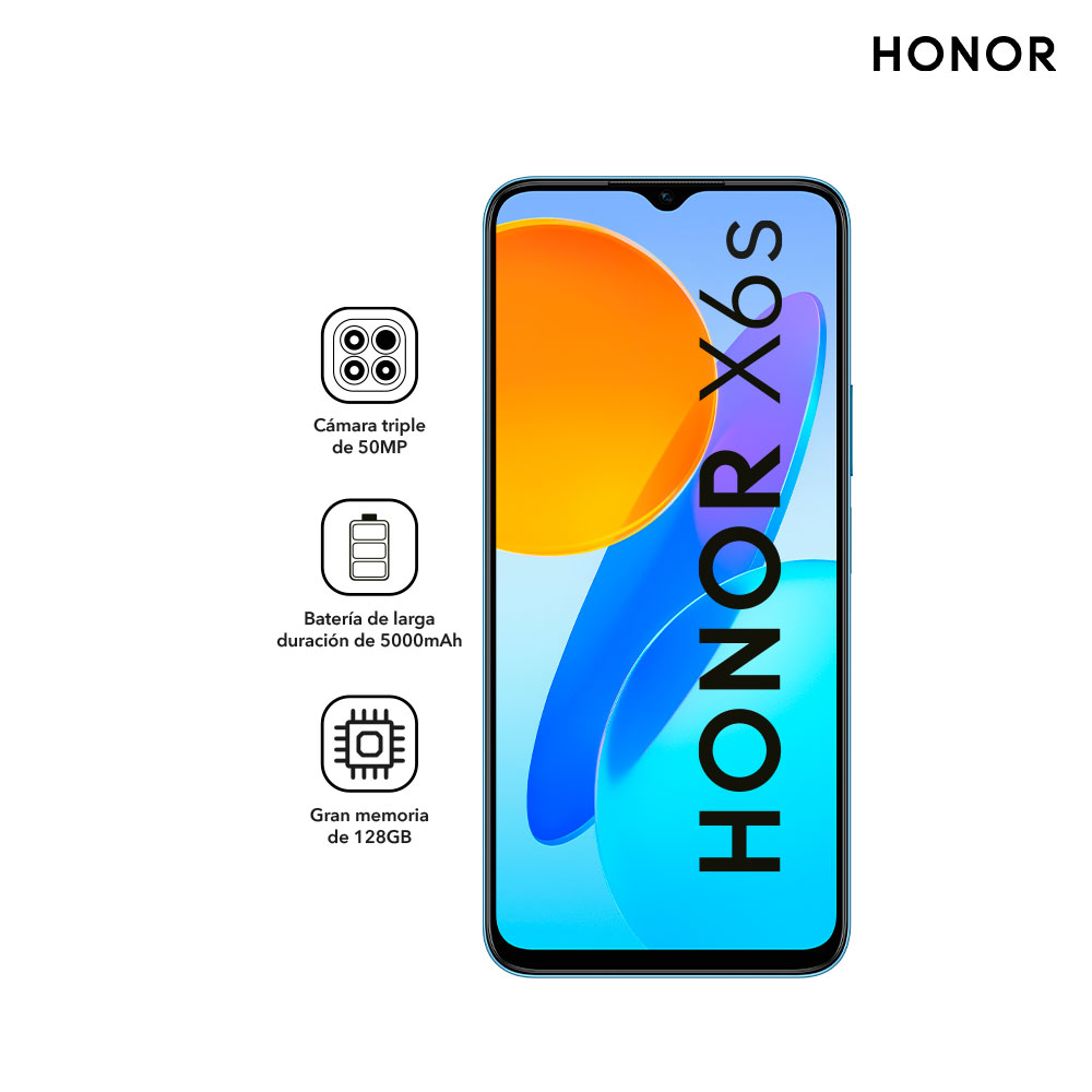 CELULAR HONOR X6S 128GB 4GB RAM 50MP + 2MP + 2MP 6.5" BLUE