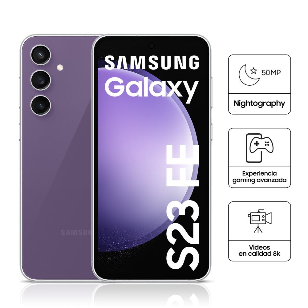 CELULAR SAMSUNG S23FE 256GB 8GB RAM 50MP + 12MP + 5MP 6.4" MORADO