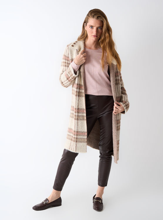 Ripley - CARDIGAN GRUESO Y LARGO ESTILO ABRIGO NAVIGATA PARA MUJER