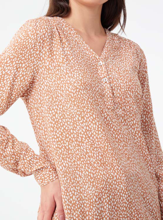 Ripley - BLUSA PRINT MANGA LARGA CON ELÁSTICO NAVIGATA PARA MUJER