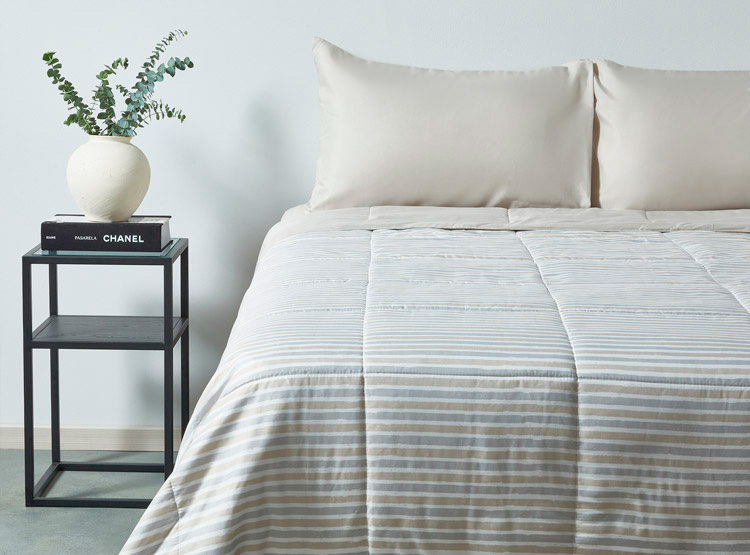 SET DE CAMA RIPLEY HOME KING LÍNEAS TAUPE