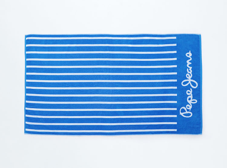 TOALLA DE PLAYA PEPE JEANS JACQUARD STRIPE AZUL 90X180 CM